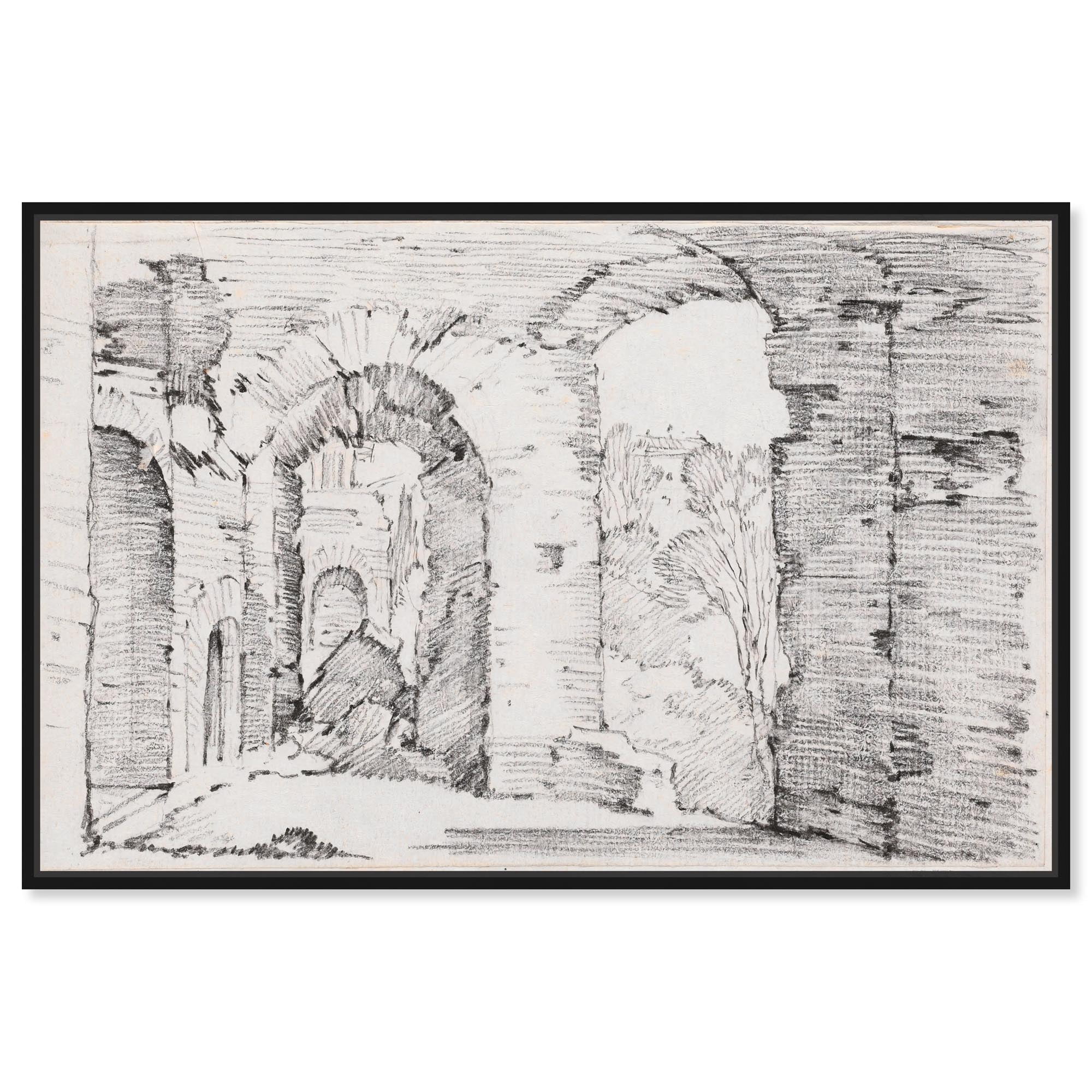 Arched Passageways of a Ruined Building 1744 Canvas Vintage ...