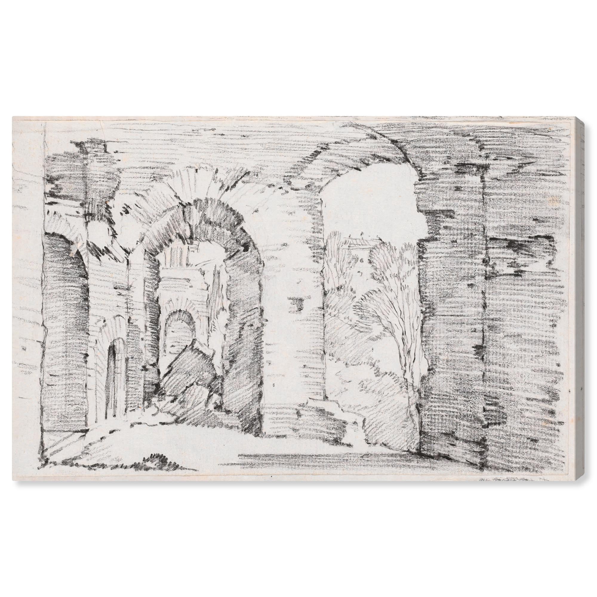 Arched Passageways of a Ruined Building 1744 Canvas Vintage ...