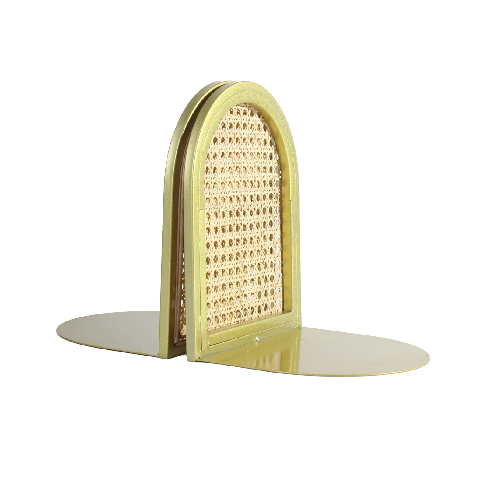Arched Rattan Bookends Metal Book Stands Simple Book Stoppers Desk ...