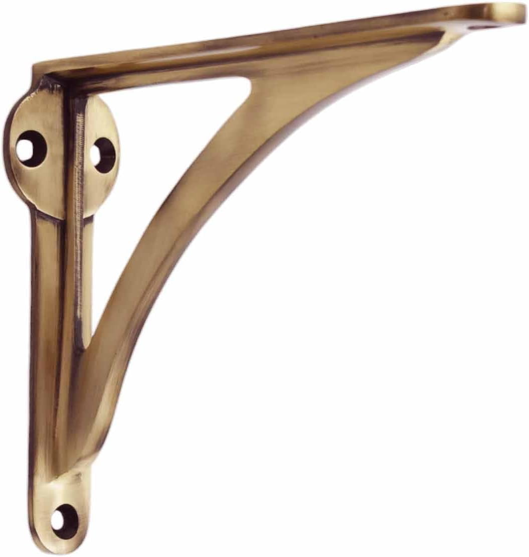 Arched Shelf Bracket , Solid Brass , Brass Antique 10 Inches ( Pack of ...