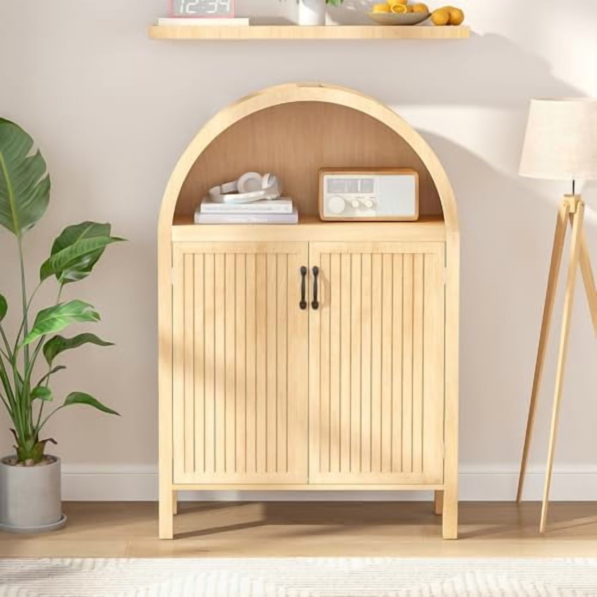 Arched Small Kitchen Pantry Cabinet, Arch Kitchen Cabinet Storage ...