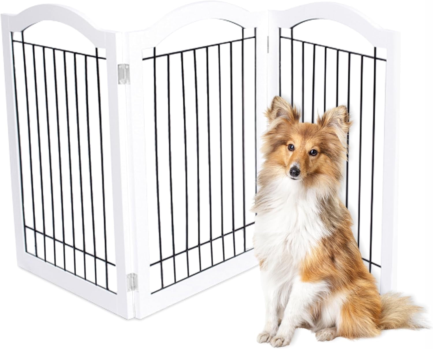 Arched Top Wire Dog Gate for The Home, Doorway, Stairs | 3 Panel | 30in ...