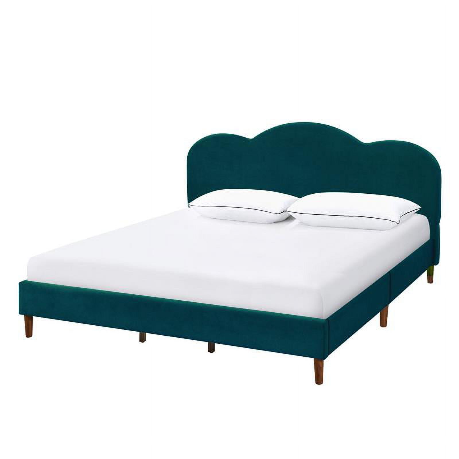 Arched Upholstered King Platform Bed in Rainforest Velvet - Walmart.com