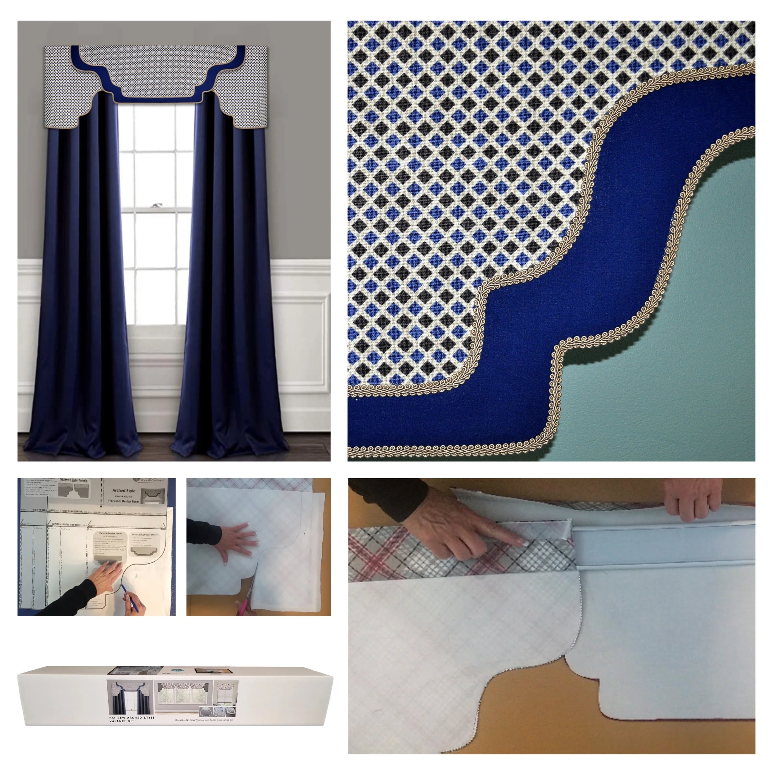 Arched Valance Kit for Bedroom, Kitchen, Living Room, No-Sewing ...