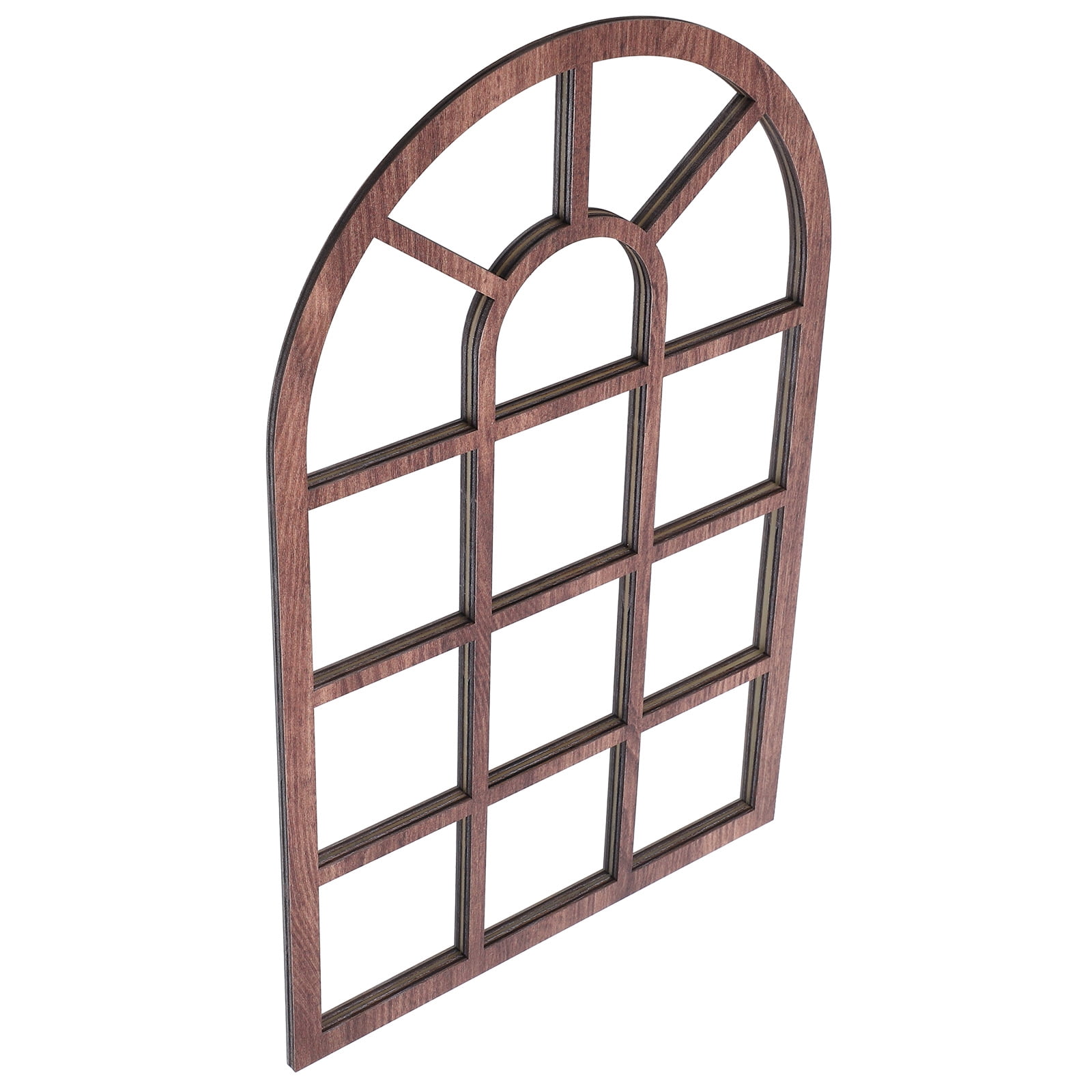 DEEPCRAFF Window Wall Decal Light Brown Wood Arched Window 1Pack 16 ...