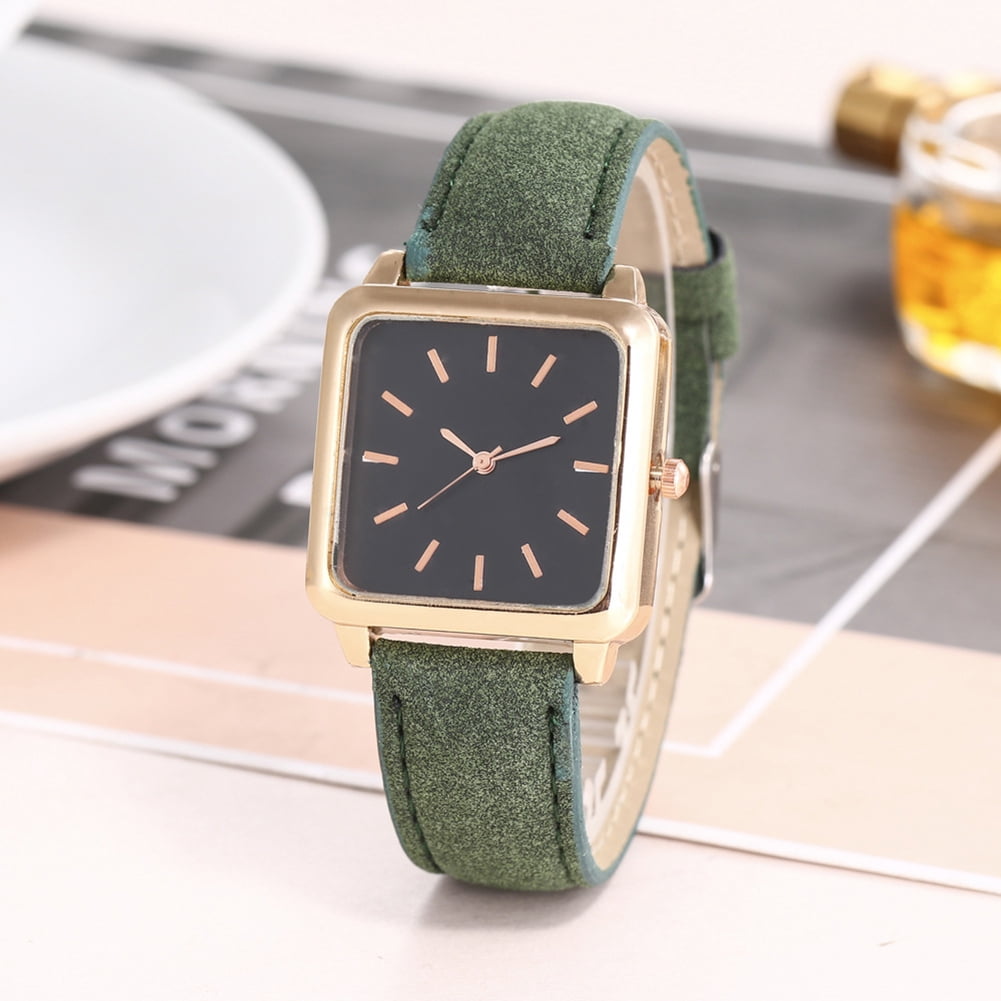 Archer Fashion Square Dial Analog Faux Leather Band Women No Number ...