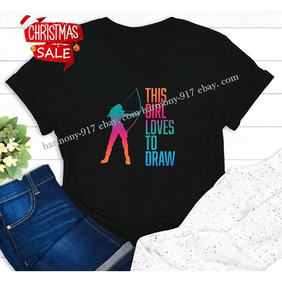 Archer Girl Shirt The Girl Loves To Draw Outfit Bow And Arrow Shirt Bow ...