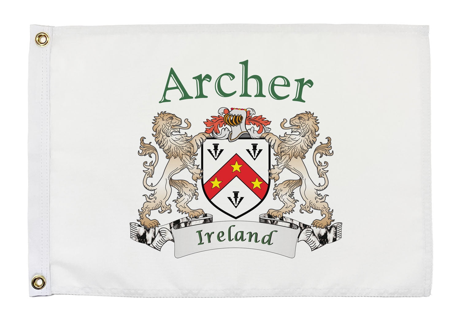 Archer Irish Coat of Arms Small White Flag - 16"x10.5" inches - Walmart.com
