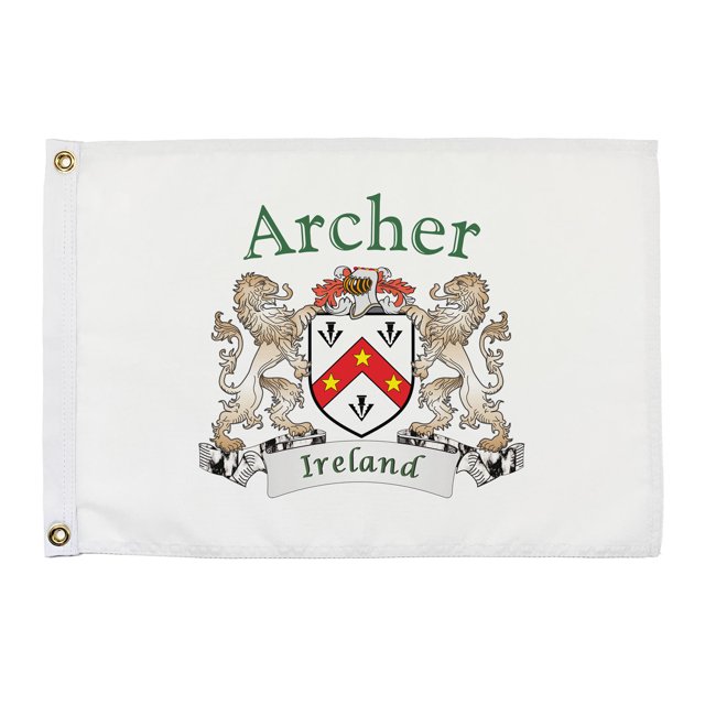 Archer Irish Coat of Arms Small White Flag - 16"x10.5" inches - Walmart.com