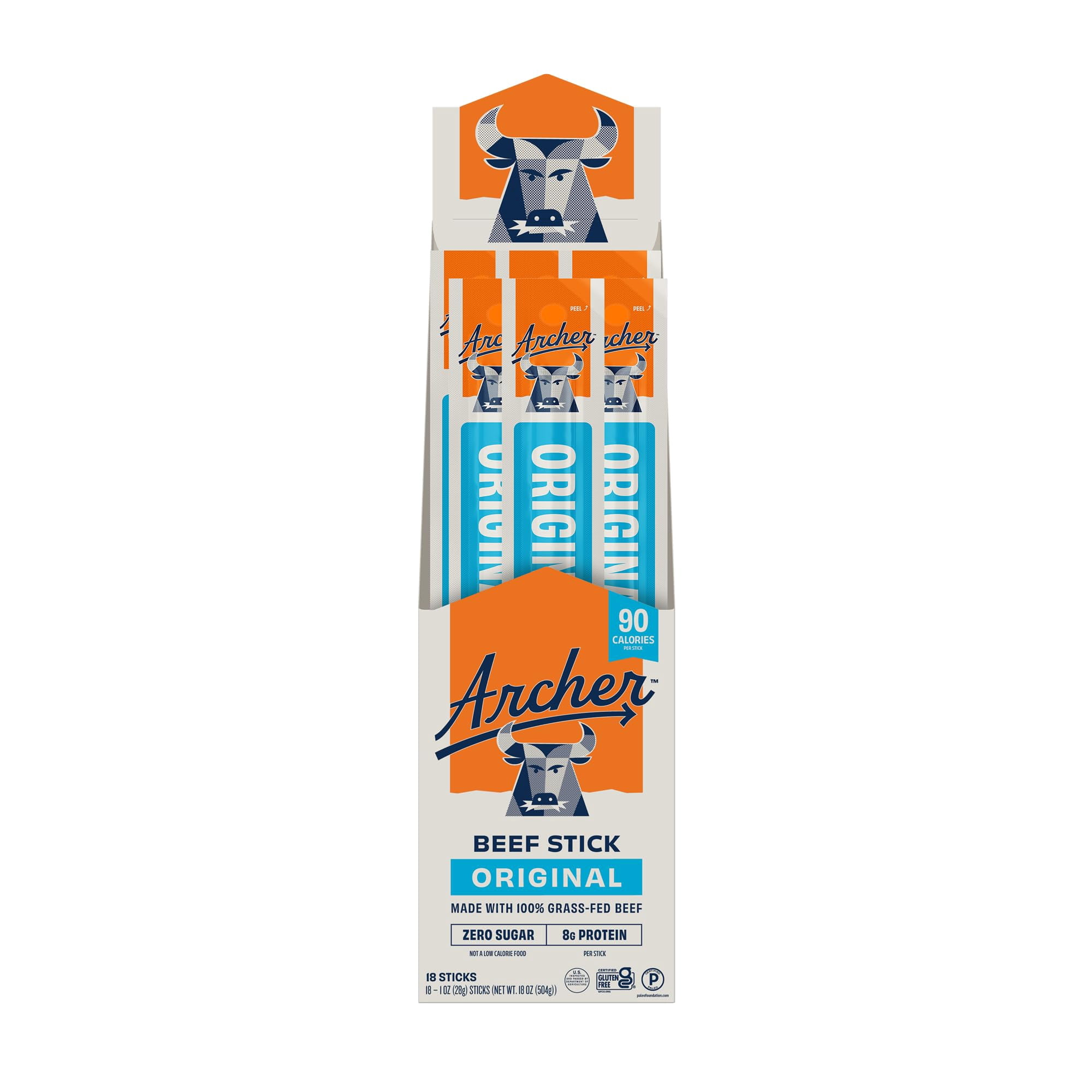 Archer Jerky Beef Jerky Sticks - Grass Fed Beef Snack, Individually ...