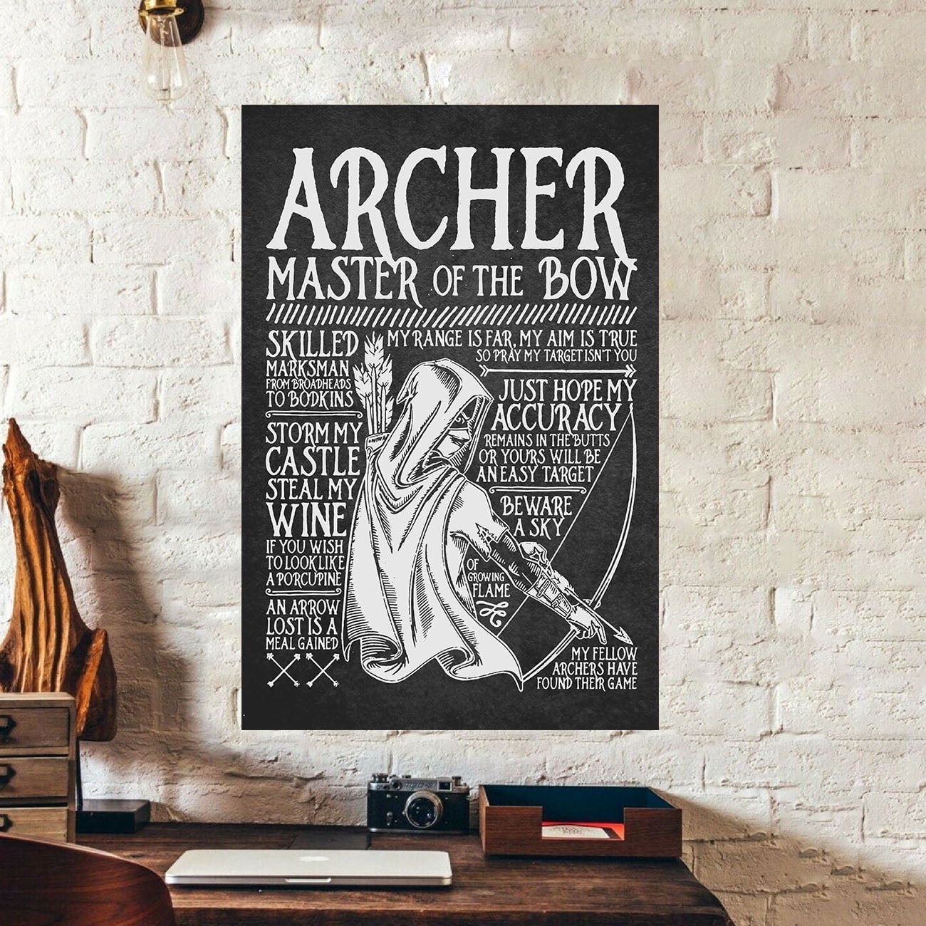 Archer Master Of The Bow Vertical Poster Archery Poster gift for Archery lover 11 x 17 Inch ...