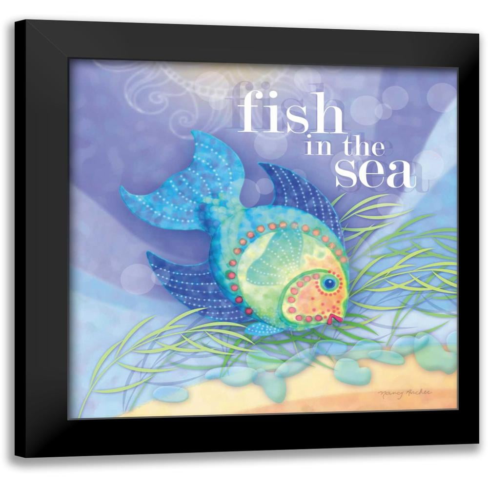 Archer, Nancy 20x20 Black Modern Framed Museum Art Print Titled - Fish ...