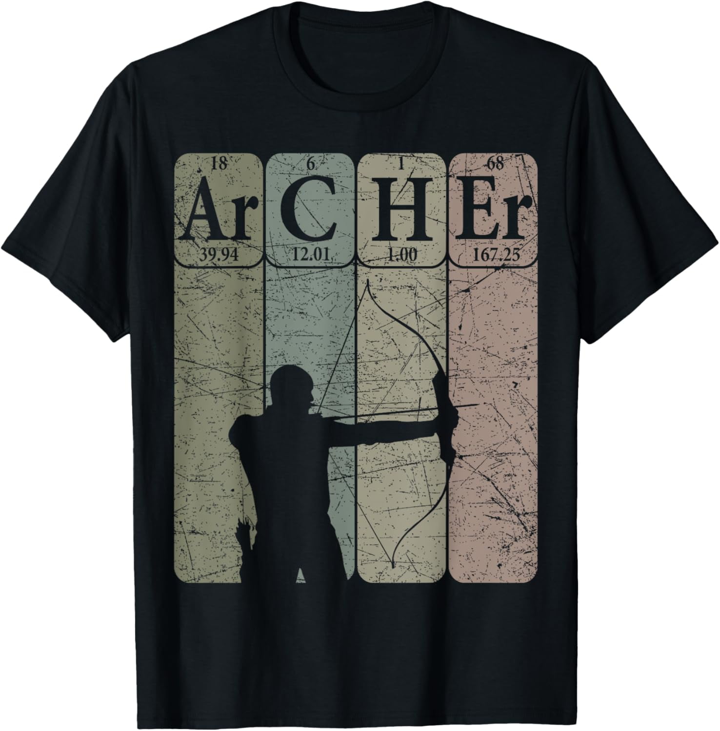 Archer Periodic Table Elements Bow Hunting Archery Vintage T-Shirt ...