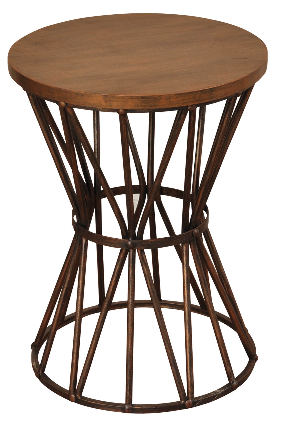 Archer Ridge Metal Circle Side Table - Bronze and Dark Brown - Walmart.com