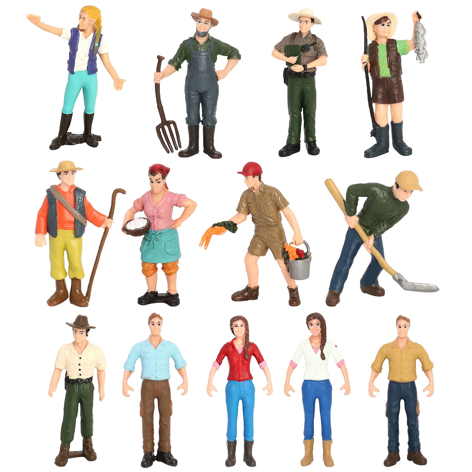 Hevirgo Worker Farmer Action Figure PVC Model Simulation Figurine Mold ...