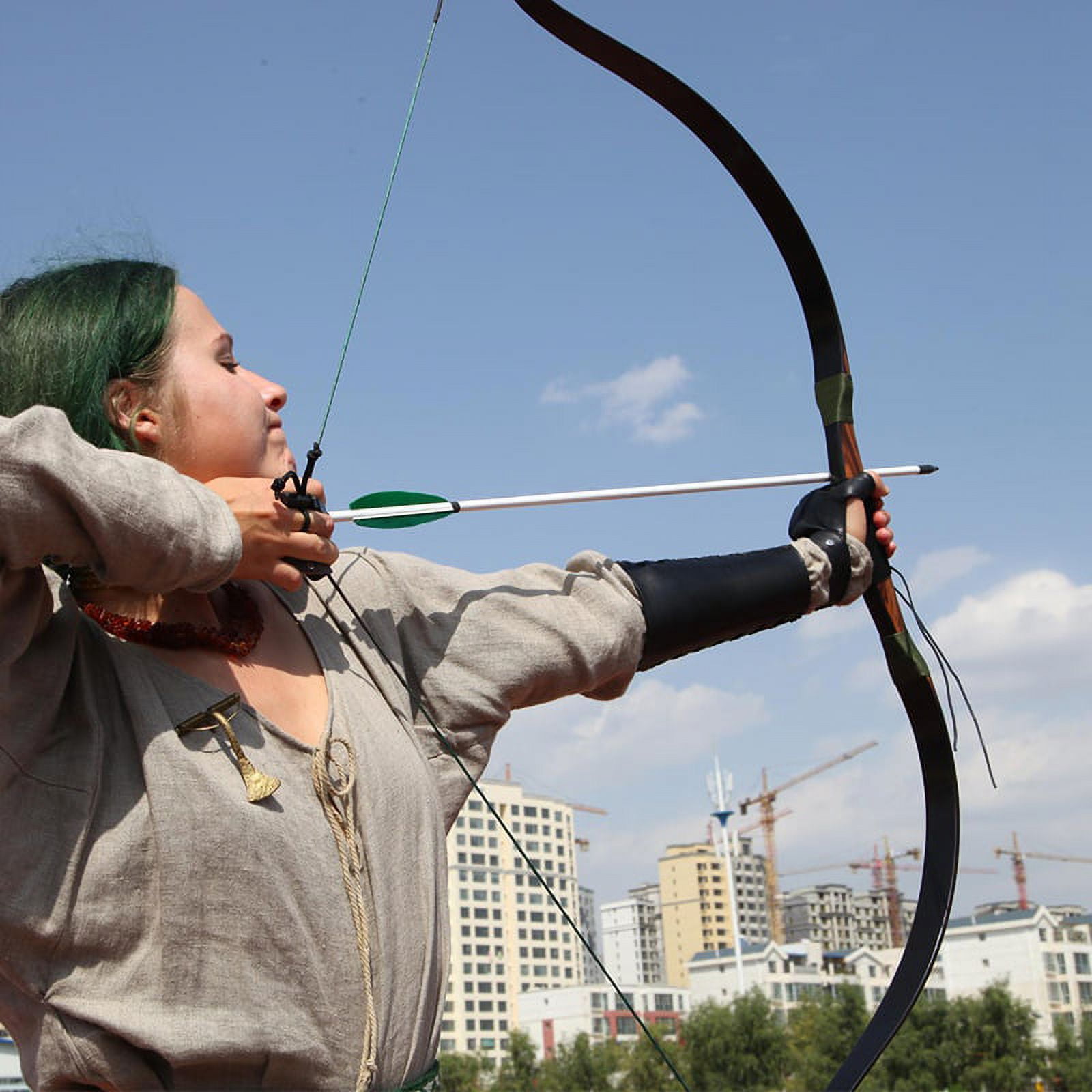 Archery Arm Guard Leather Forearm Protector Adjustable Bow Arm ...