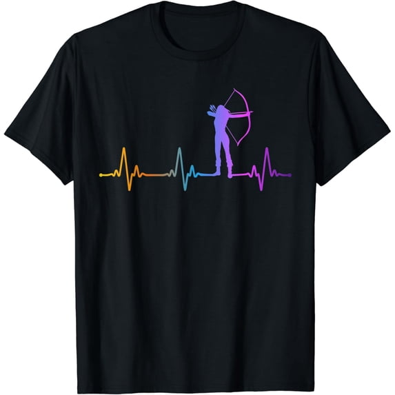 Archery Bow Archer Heartbeat Pulse Rainbow T-shirt - Walmart.com