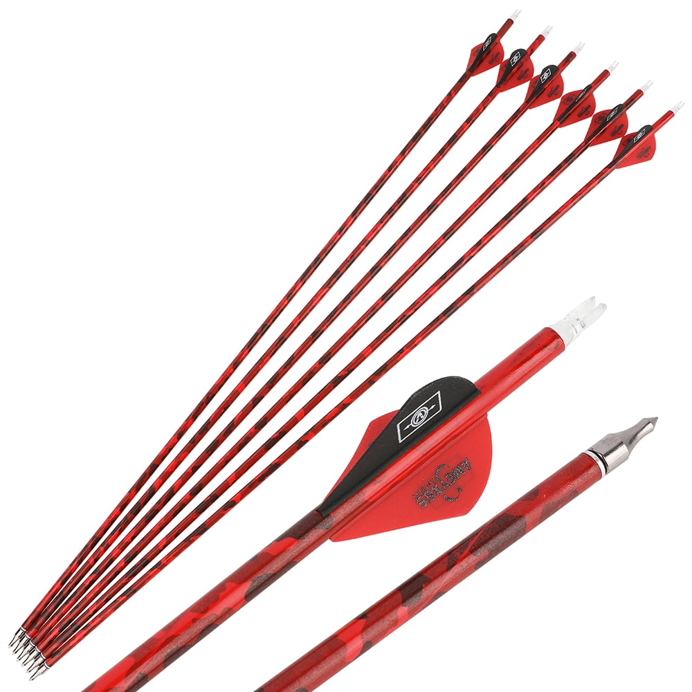 Archery Camo Carbon Hunting Arrows for Compound Recurve Bow Practice ...