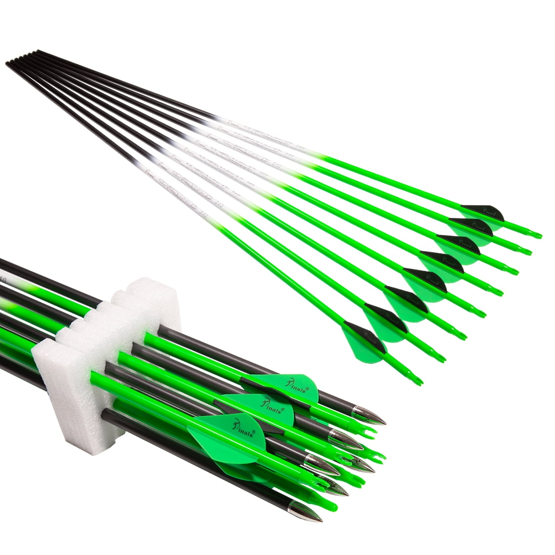 Archery Carbon Arrow 30 inch 300 400 Spine Green Practice Hunting ...