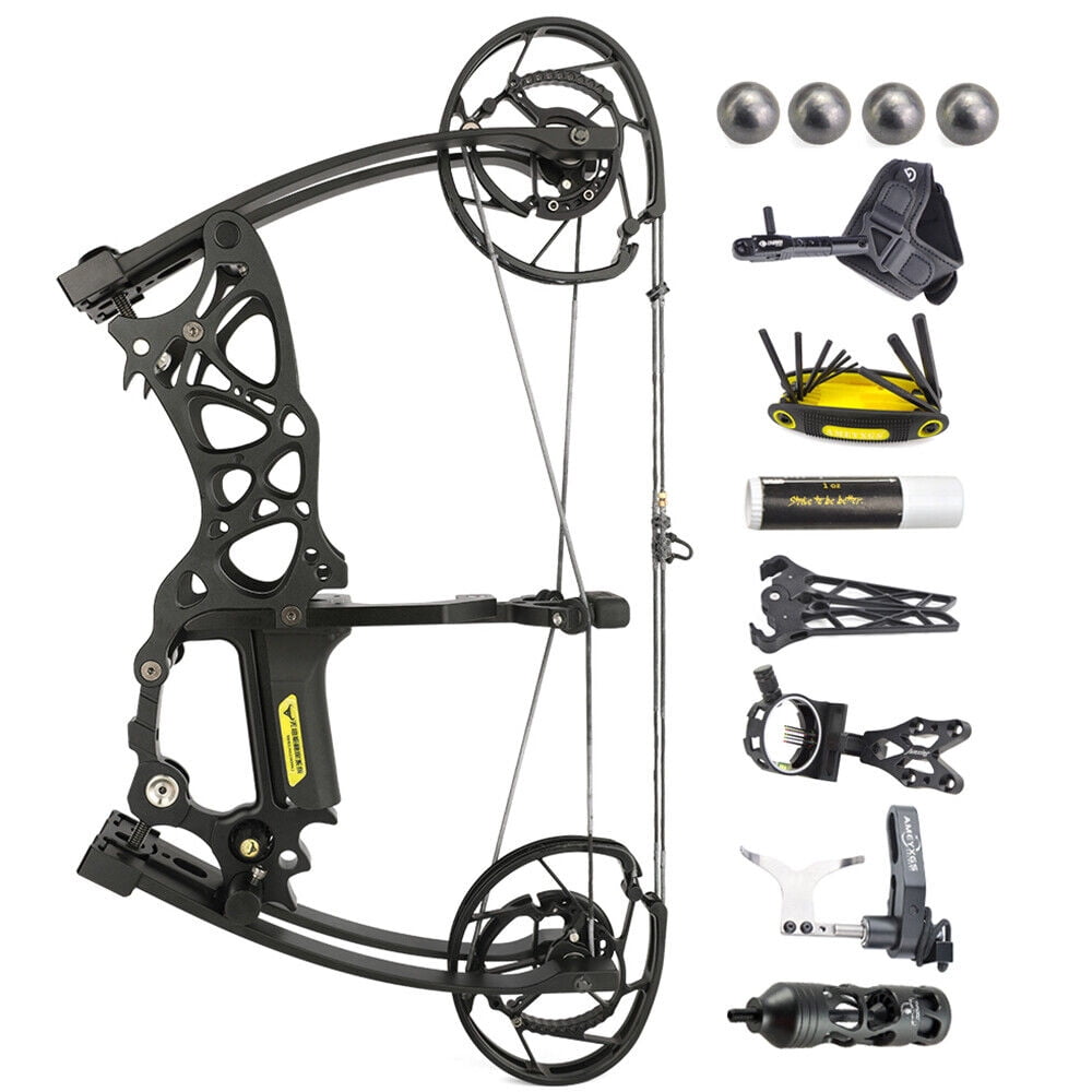 Archery Compound Bow 35-70lbs 17" Arrows Steel Ball Catapult Hunting ...