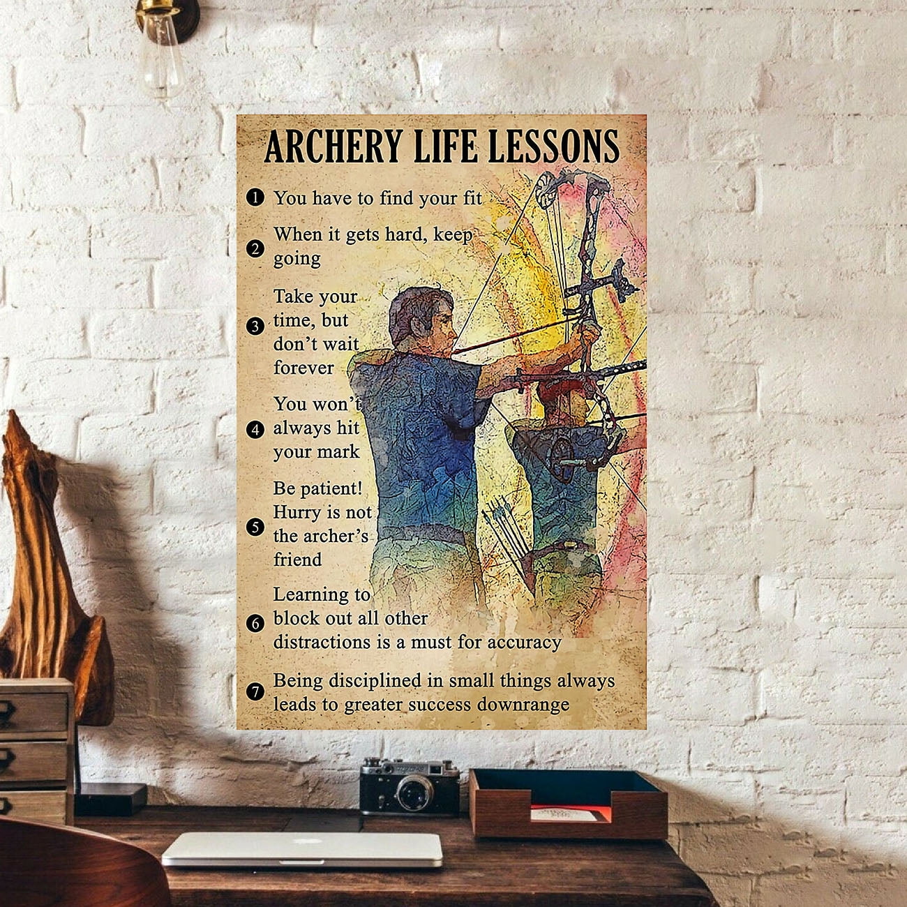 Archery Life Lessons Knowledge Poster Archery Poster gift for Archery ...