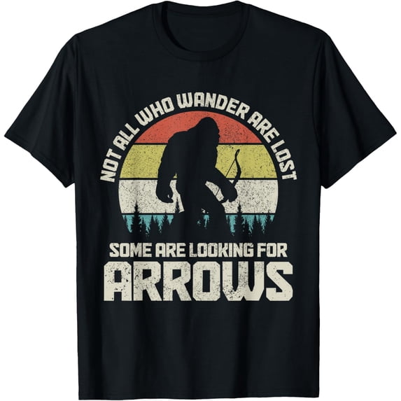 Archery Looking Arrows Funny Bow Hunting Bigfoot Archer T-shirt ...