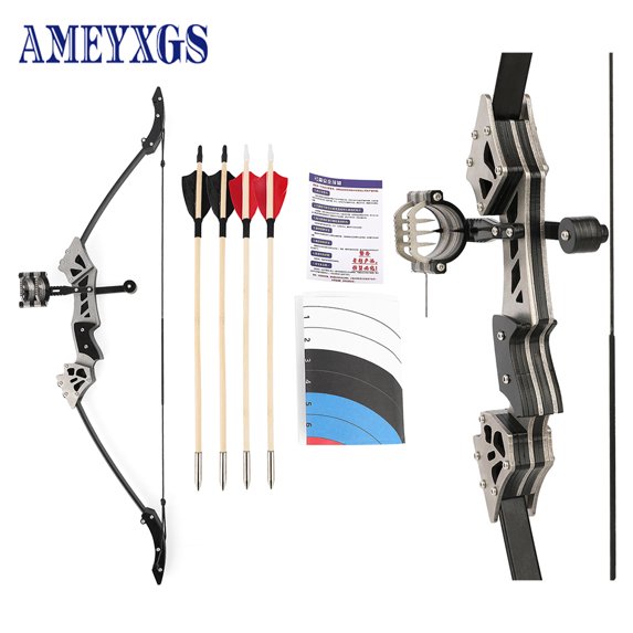 Archery Mini Recurve Bow and Arrows Set 16lbs Target with Wooden Arrow ...