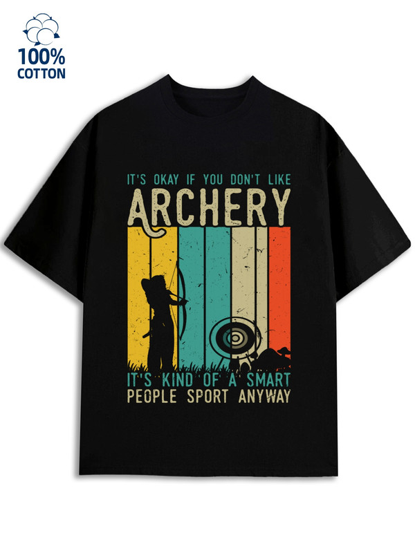 Archery Pride for men funny humor 180G 100% Cotton black wife work ...