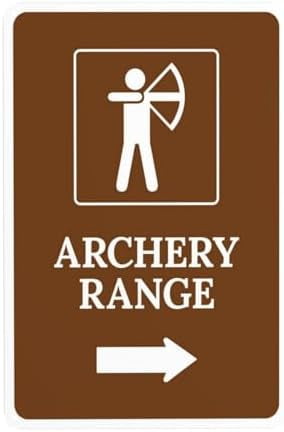 Archery Range With Right Arrow And Symbol Warning Sign, Guide Security ...