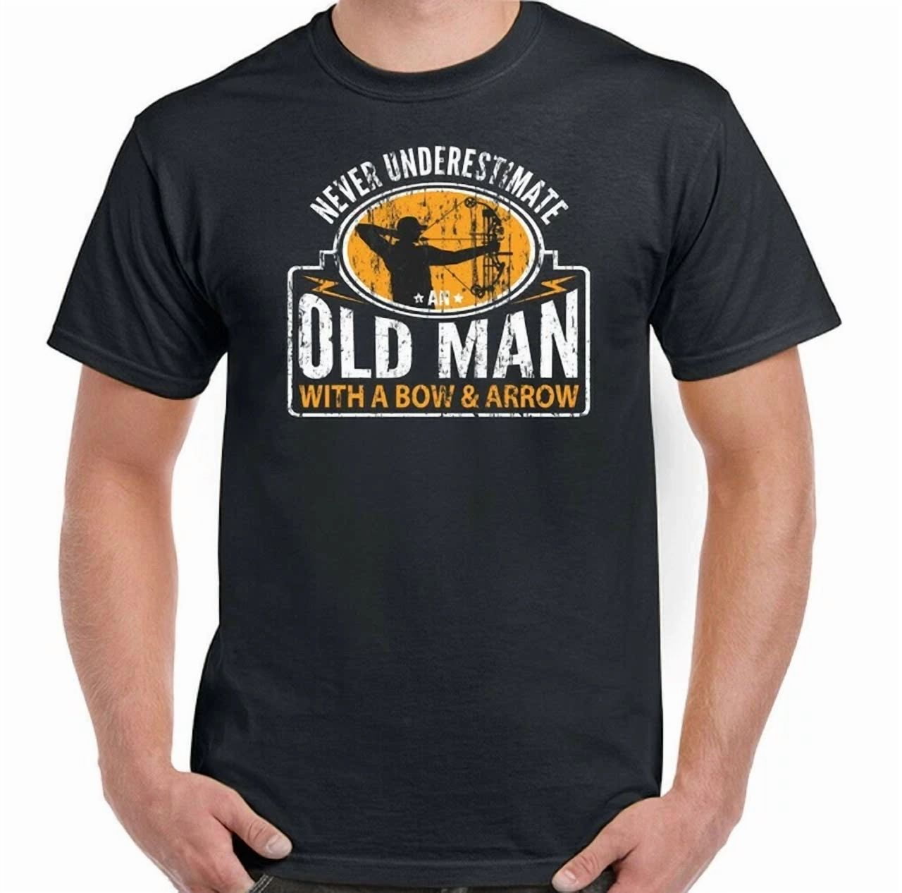Archery T-Shirt Archer Never Underestimate An Old Man Bow Arrow Mens ...