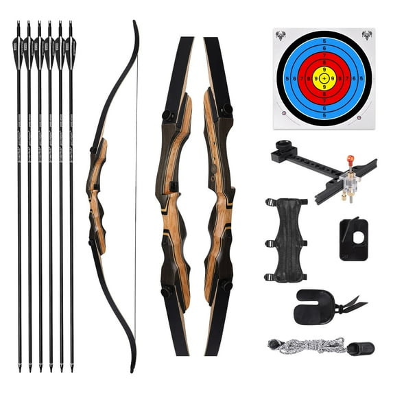 Archery Takedown Recurve Bow 62 inch for Adults, Beginners, Teens & Youth，Right & Left Handed ...