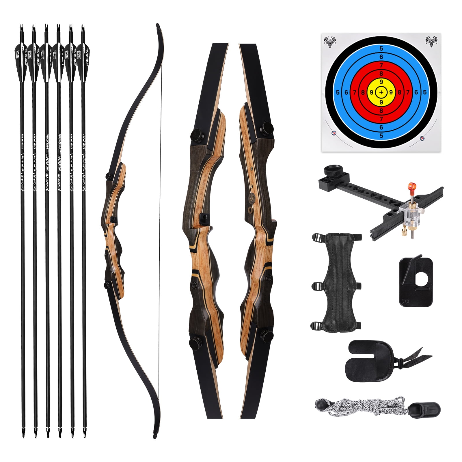 Archery Takedown Recurve Bow 62 inch for Adults, Beginners, Teens & Youth，Right & Left Handed ...