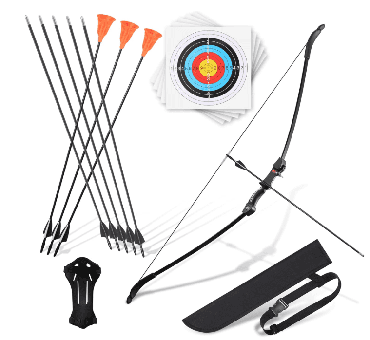 Archery Takedown Recurve Bow and Arrow Set Left/Rght Hand Longbow ...