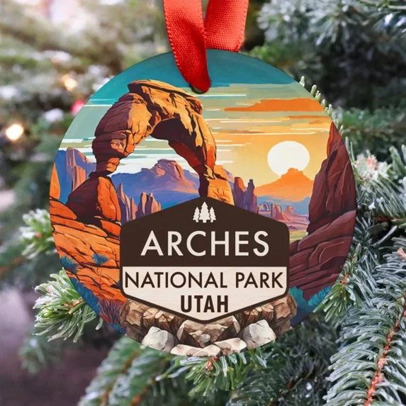 Arches National Park Chris.Tmas Ornament 2D FLAT Ceramic Ornament ...