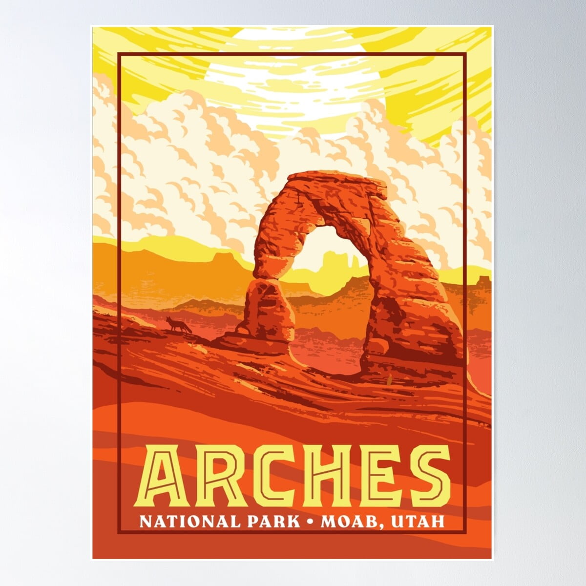 Arches National Park Original WPA Poster Style Retro Utah Design Poster ...