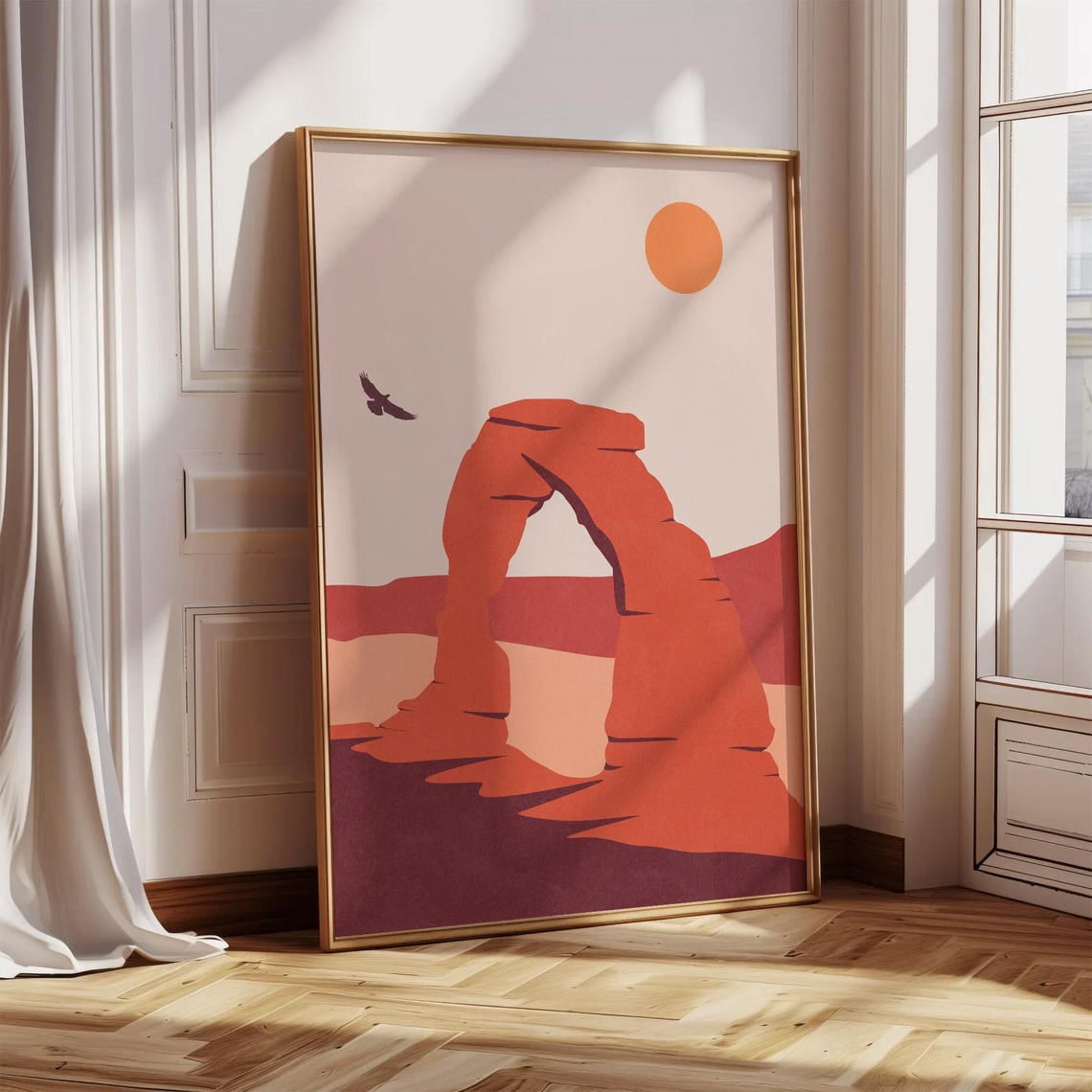 Arches National Park Poster, Vintage Desert Travel Print, Retro Wall ...