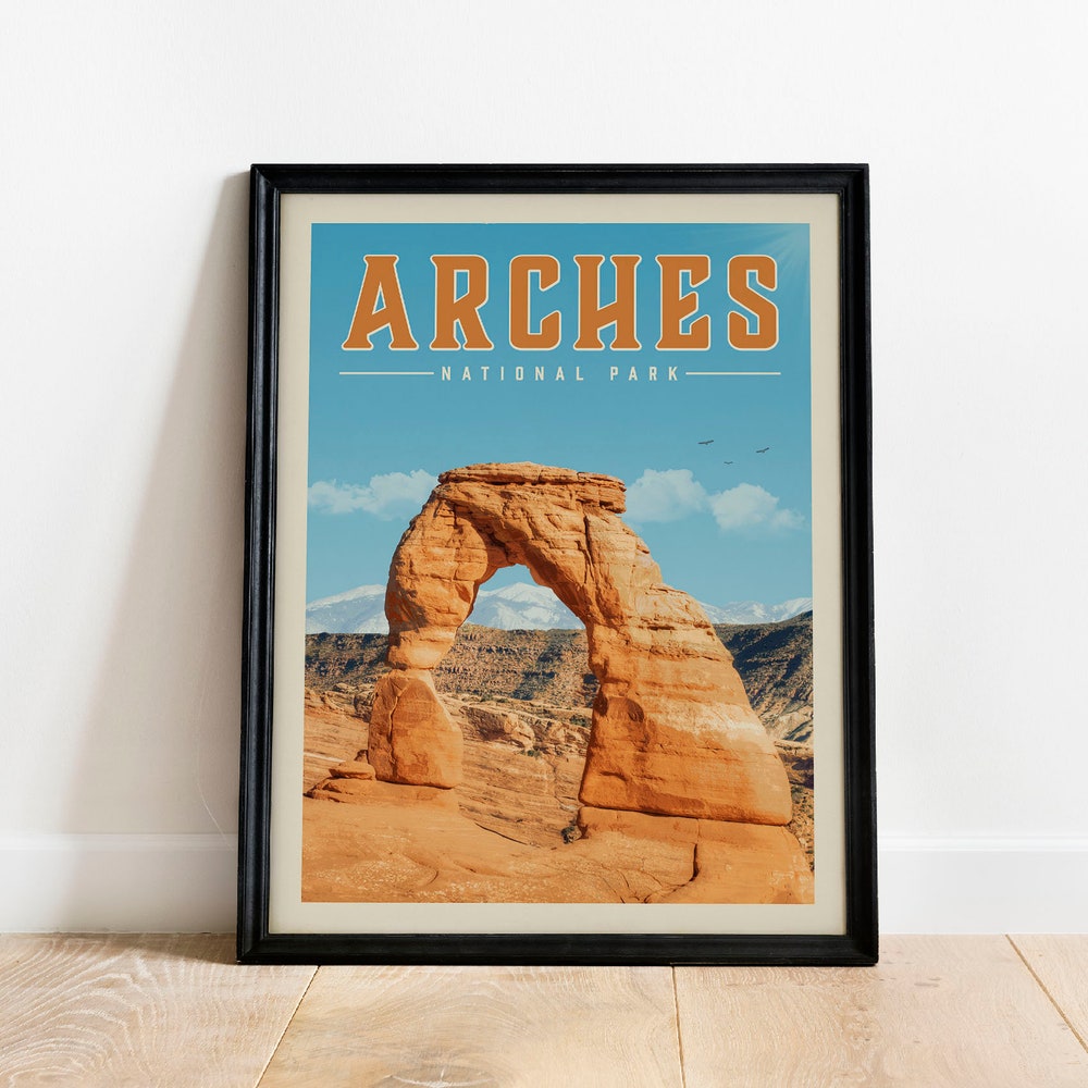 Arches National Park Print Arches National Park Poster Vintage National ...