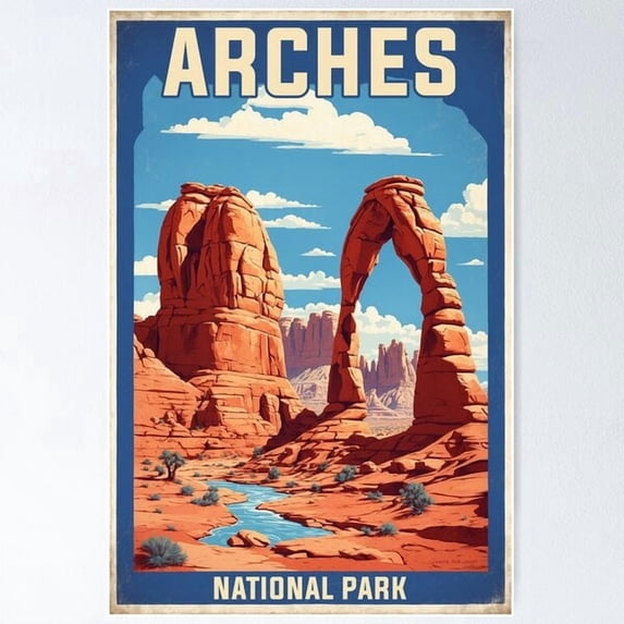Arches National Park Usa Vintage Travel Tourism Poster, Poster Home ...