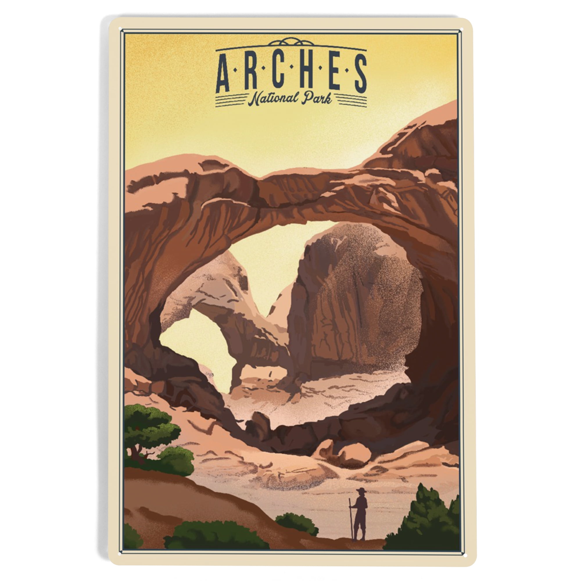 Arches National Park, Utah, Double Arch, Litho (12x18 Aluminum Art ...