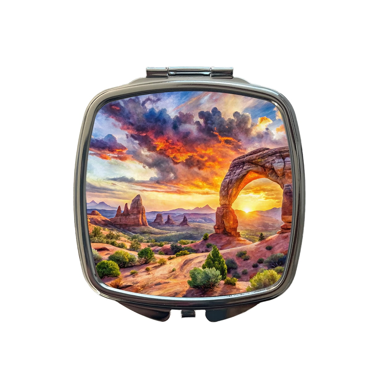 Arches National Park Utah Watercolor Style Travel Makeup Handbag Purse ...