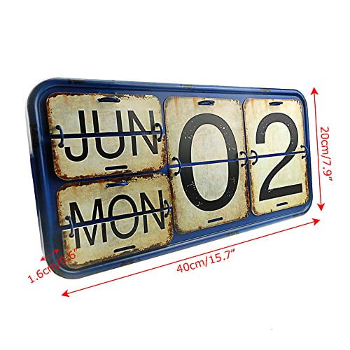Archi Shabby Chic Metal Perpetual Flip Calendar Permanent Calendar ...