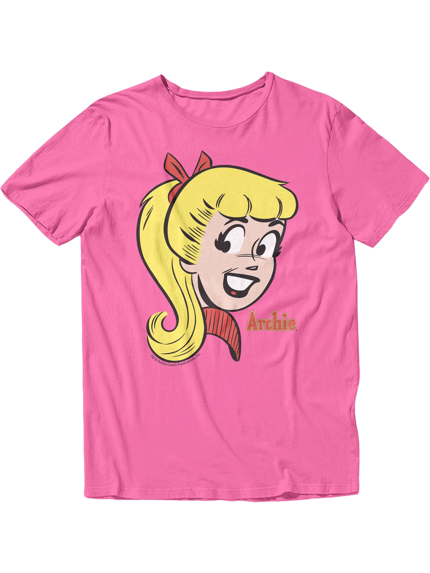 Archie Betty Big Face Graphic Short Sleeve T-Shirt for Women (Azalea, S ...