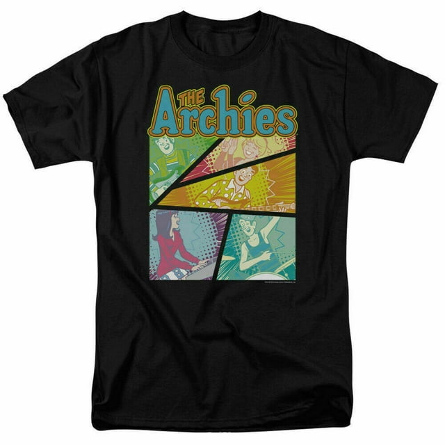 Archie Comics The Archies Colored T Shirt Licensed Comic Book Tee Black ...