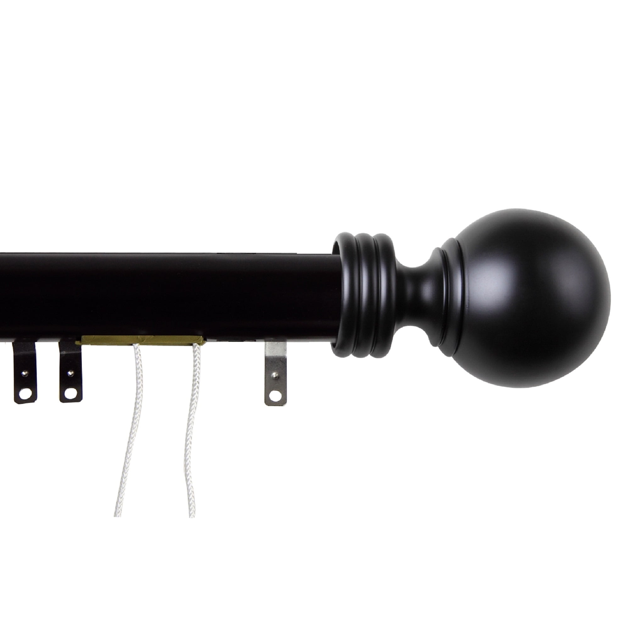 Archie Decorative Traverse Rod w/ Sliders 66"- 120" - Black - Walmart.com