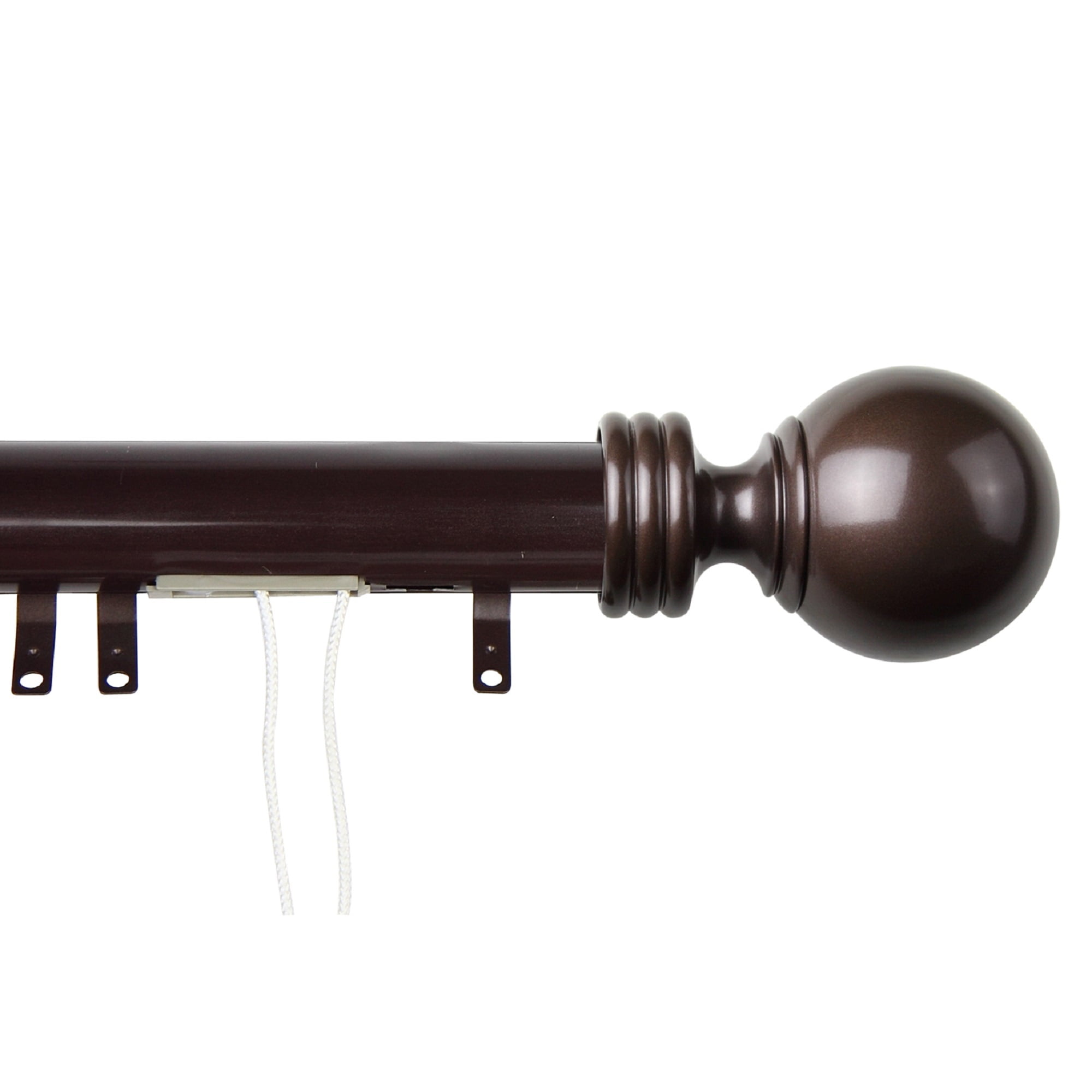 Archie Decorative Traverse Rod w/ Sliders 84"-156" - Cocoa - Walmart.com