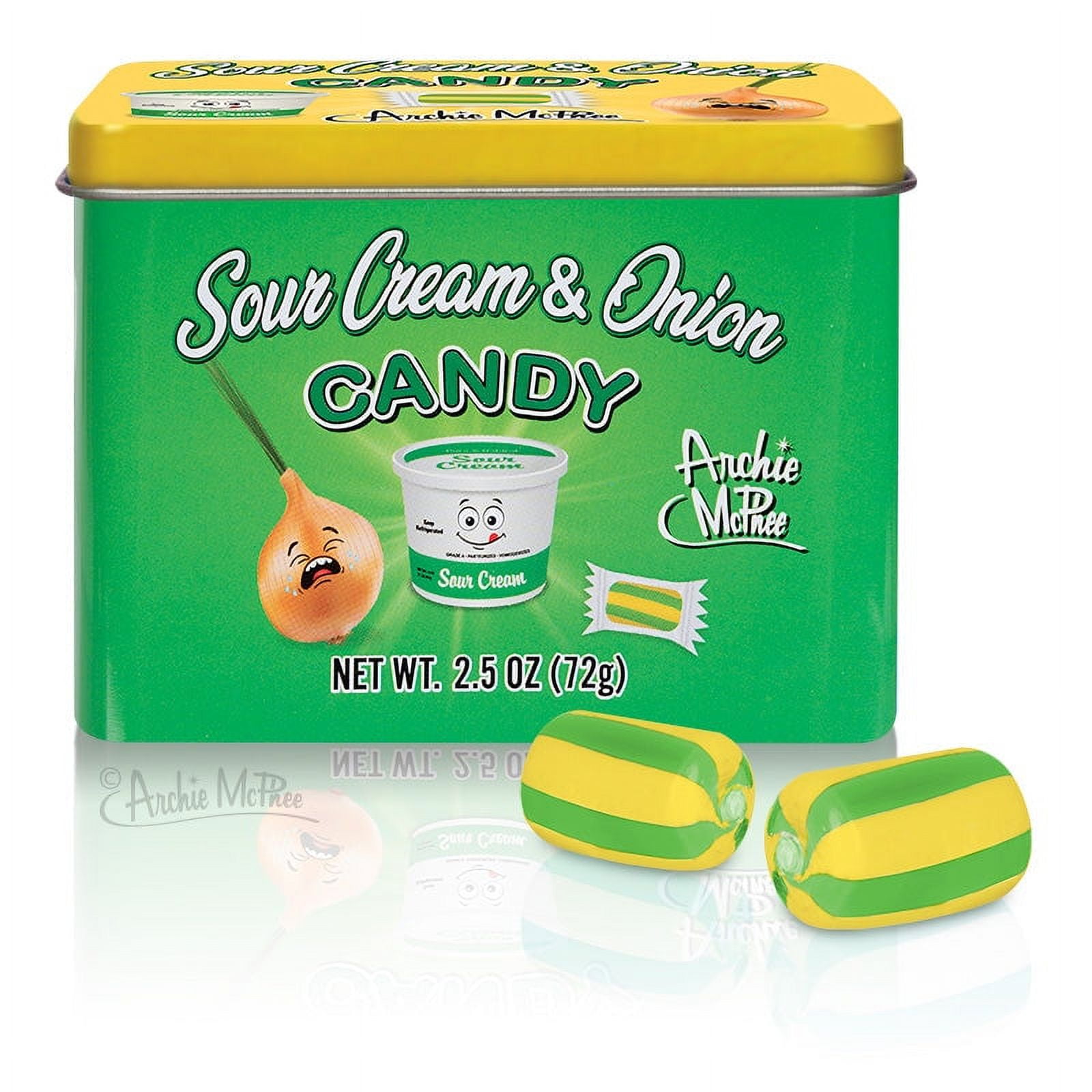 Archie McPhee Hilarious Gag Gift Sour Cream & Onion Candy Tin - Walmart.com
