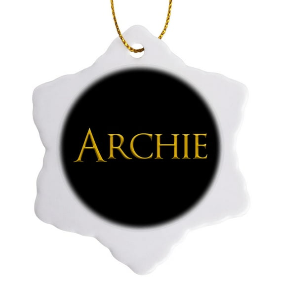 Archie Popular Man Name In The America. Yellow On Black Gift, 3 inch ...