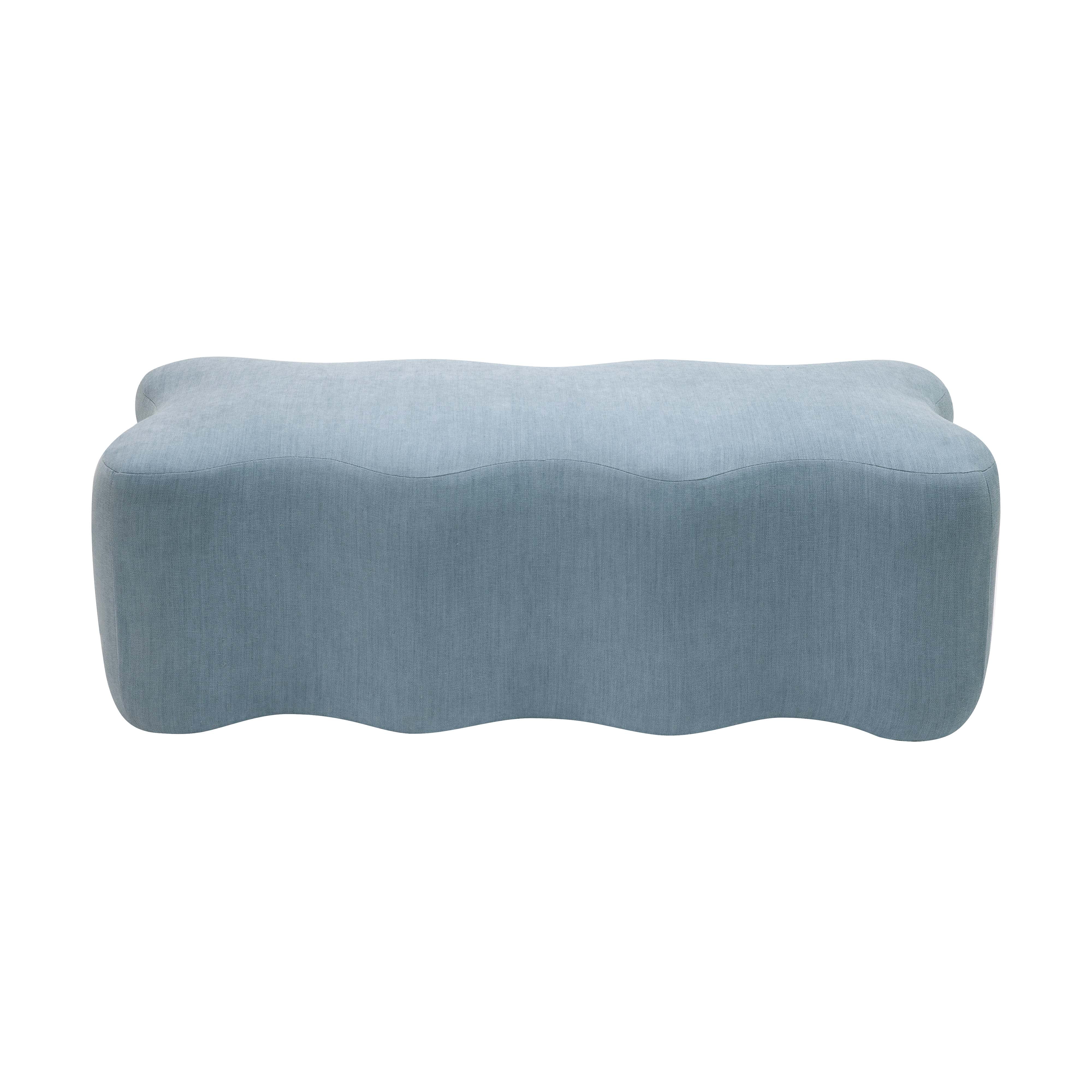 Archie Upholstered Bench in Faded Blue Linen - Walmart.com