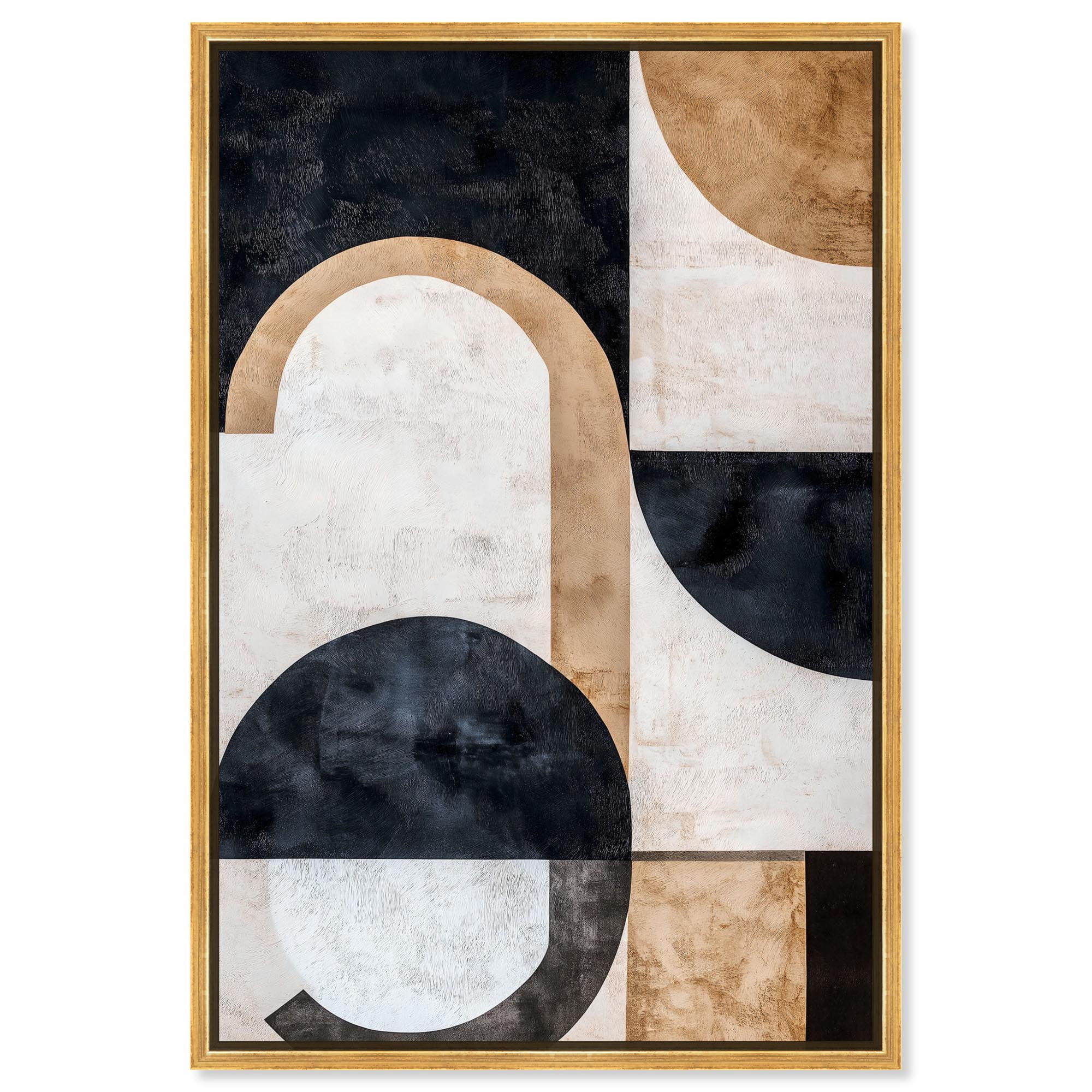 Arching Forms I Canvas Midcentury Abstract by Art Remedy, Gold Frame ...
