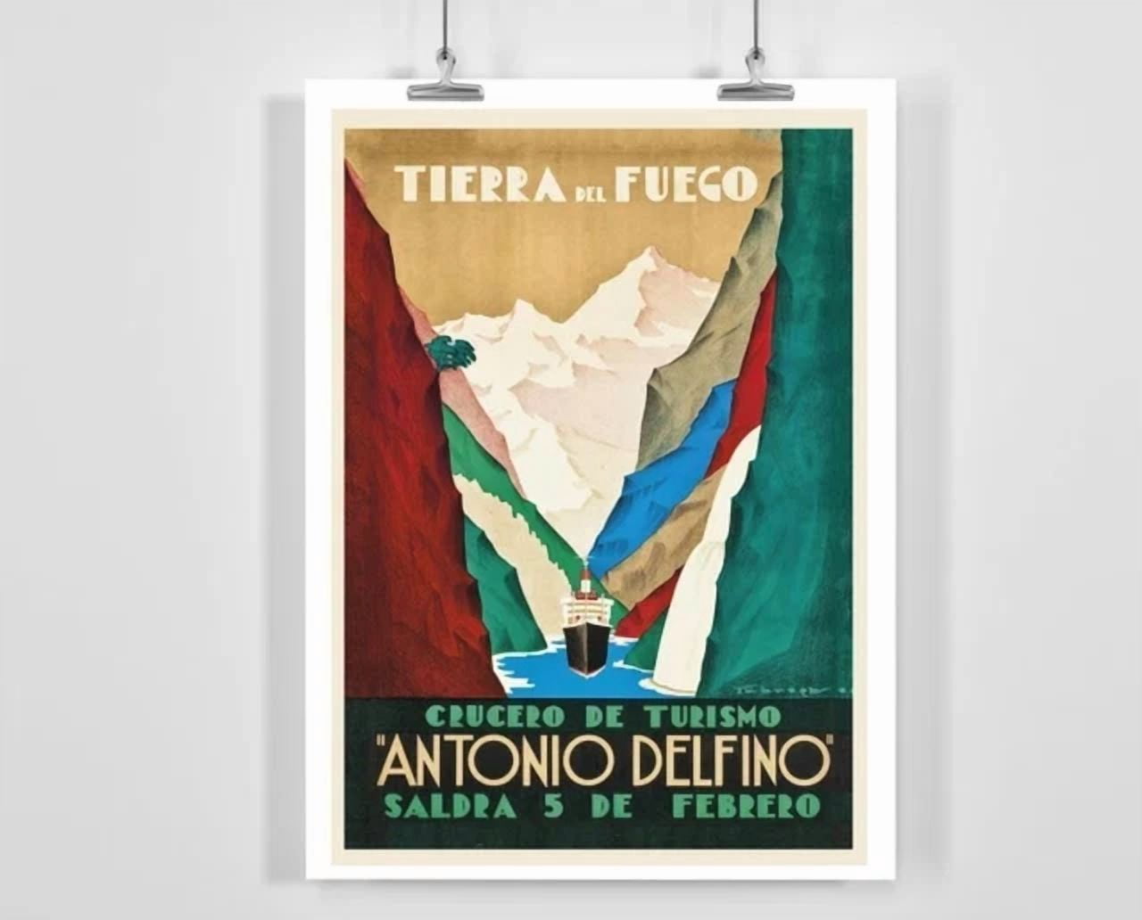 Archipelago Of Tierra Del Fuego Land Of Fire Fireland Vintage Travel ...